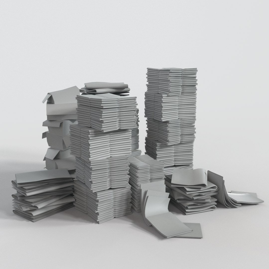 3D Pile Papers Model - TurboSquid 1556104