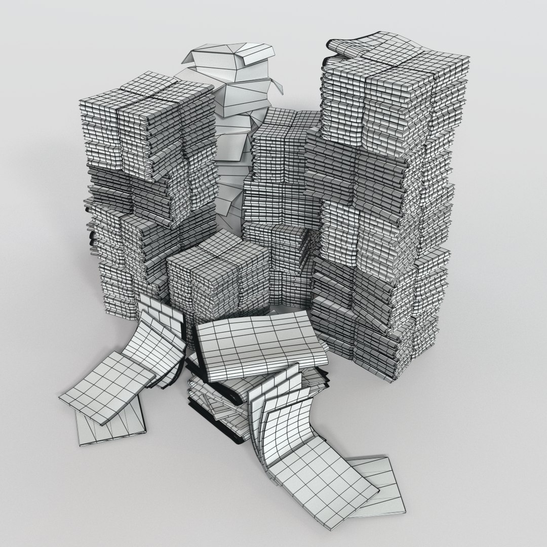 3D Pile Papers Model - TurboSquid 1556104