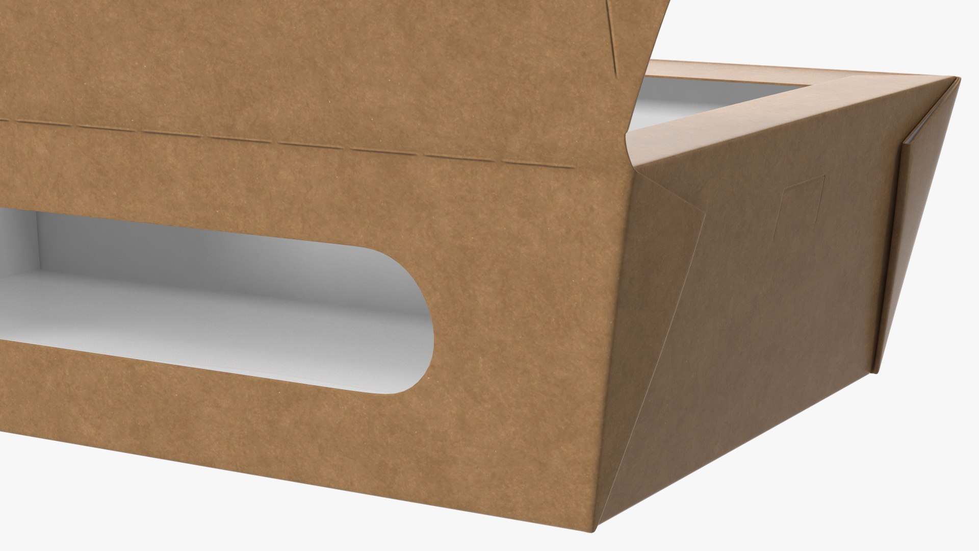 Opened Kraft Food Box with Window Medium model - TurboSquid 1808377