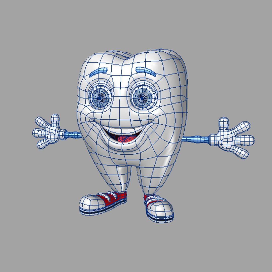 Cool Cartoon Tooth 3d Model