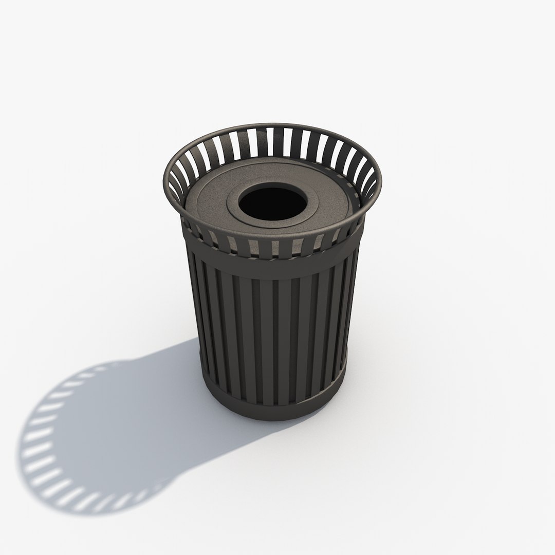 Street Trash Container 3d Model