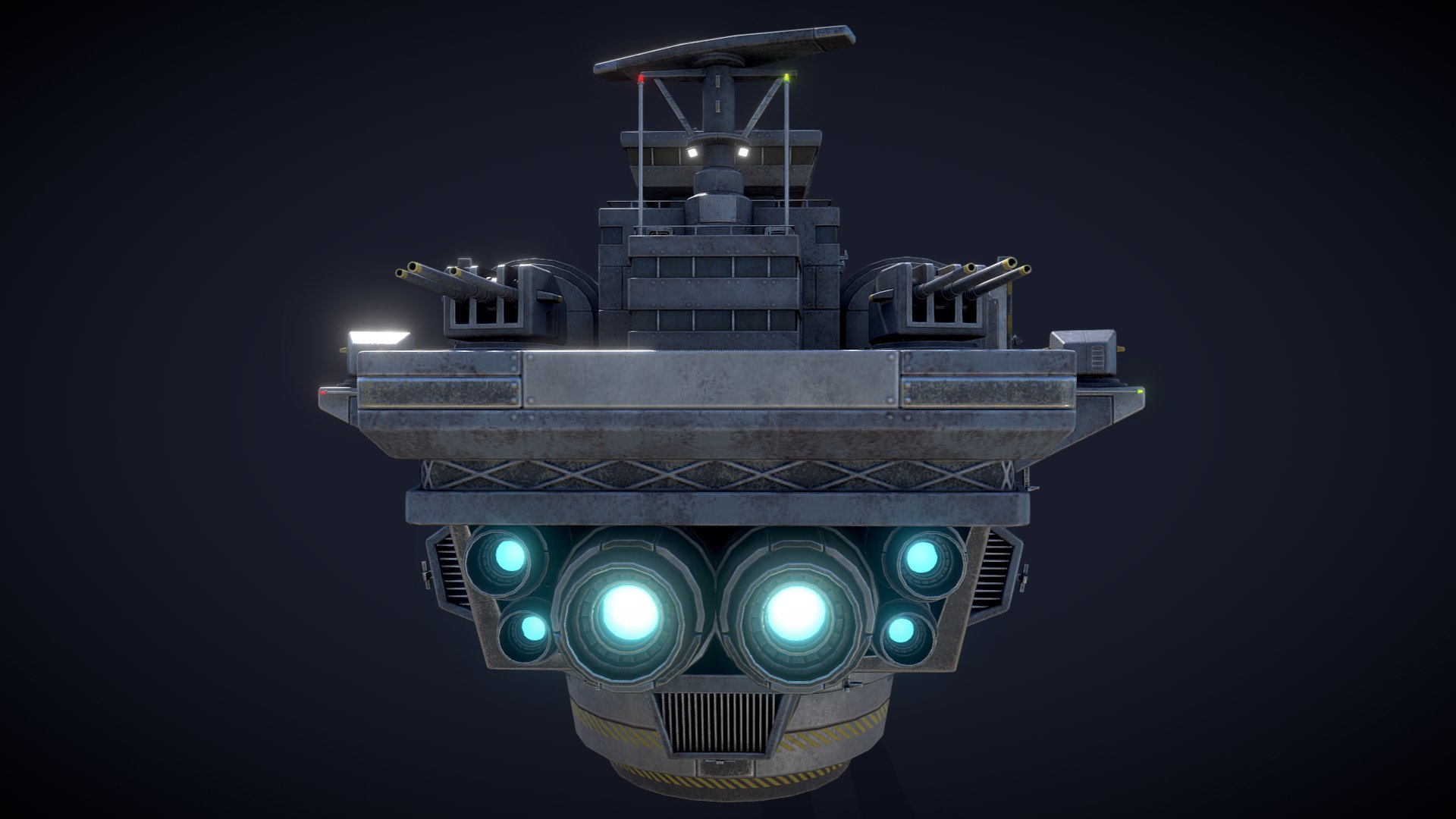 Space Battleship Sci-fi Aircraft - Highly Detailed Model 3D Model ...