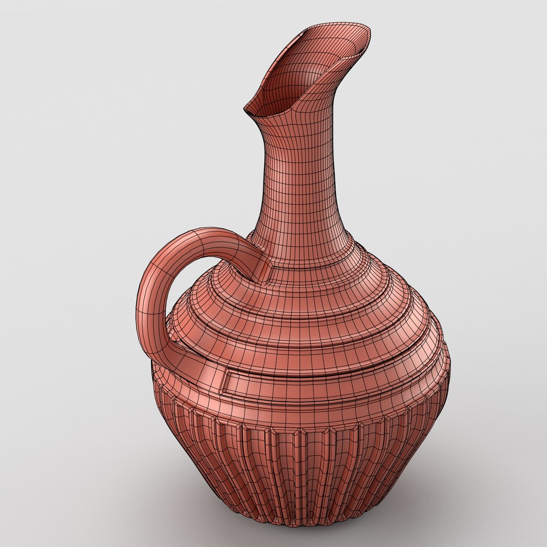 3d decorative jar handle terracotta model