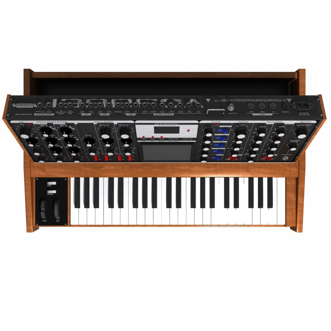 3d keyboard synth synthesizer model