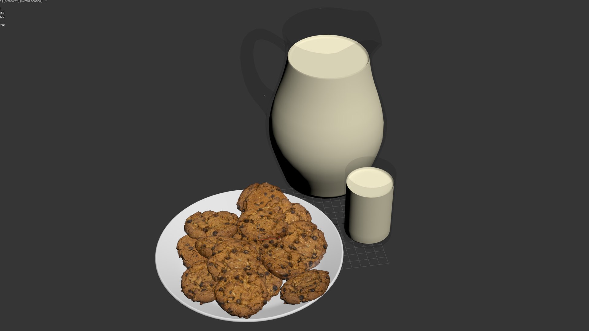 3D Cookies With Milk - TurboSquid 2201657