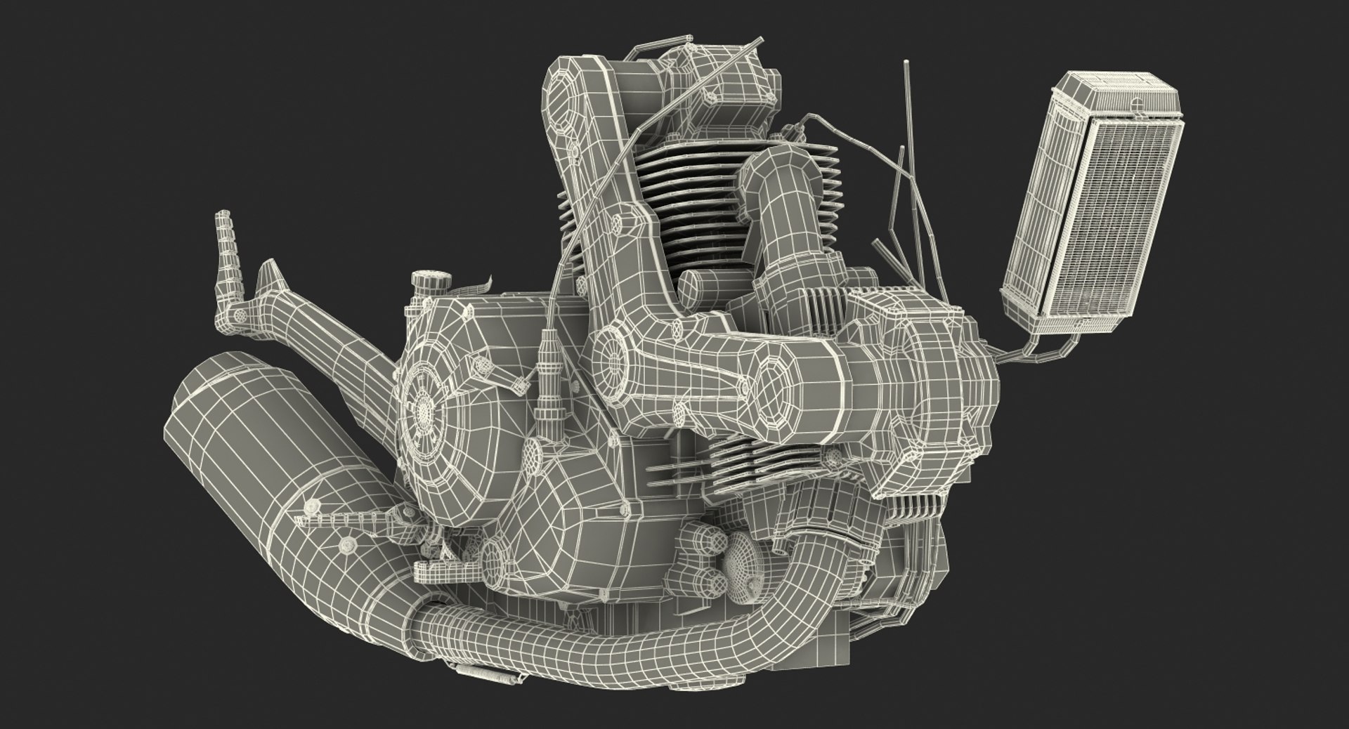 3d Motorcycle Engine Model