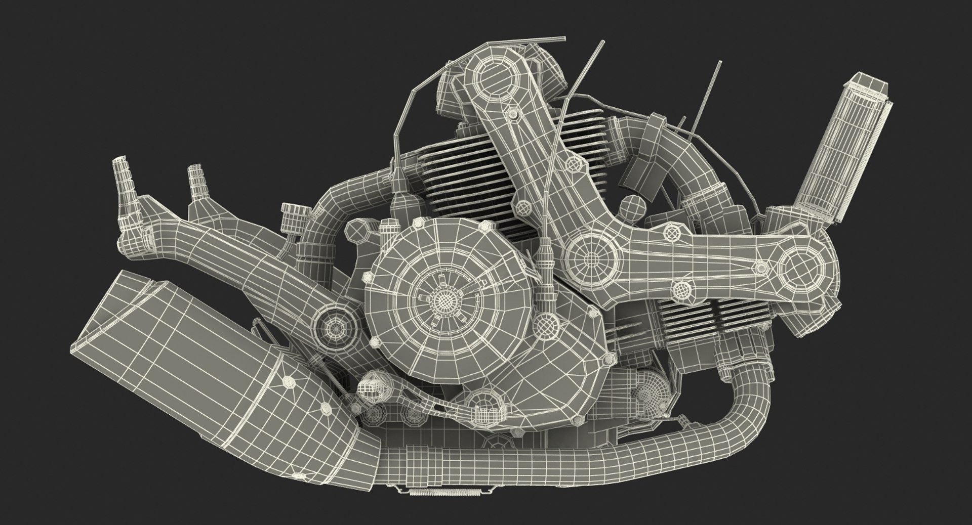 3d Motorcycle Engine Model