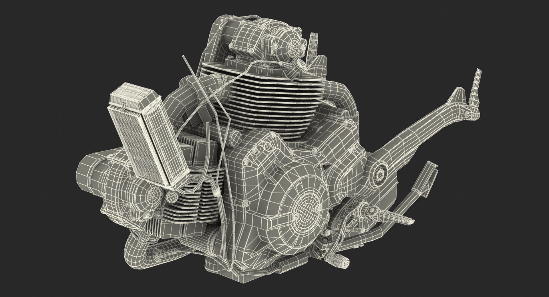3d Motorcycle Engine Model
