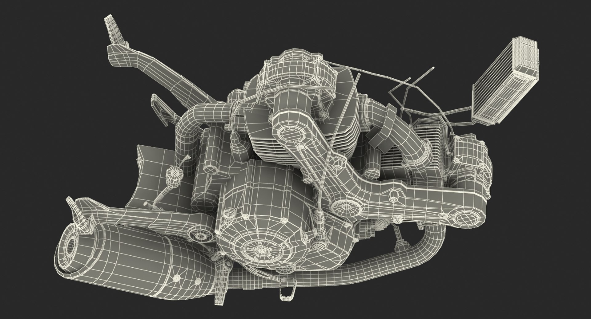 3d Motorcycle Engine Model