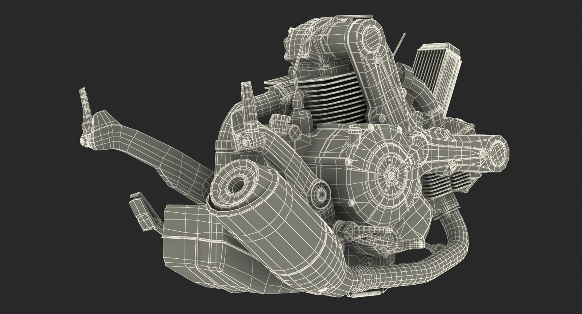 3d Motorcycle Engine Model