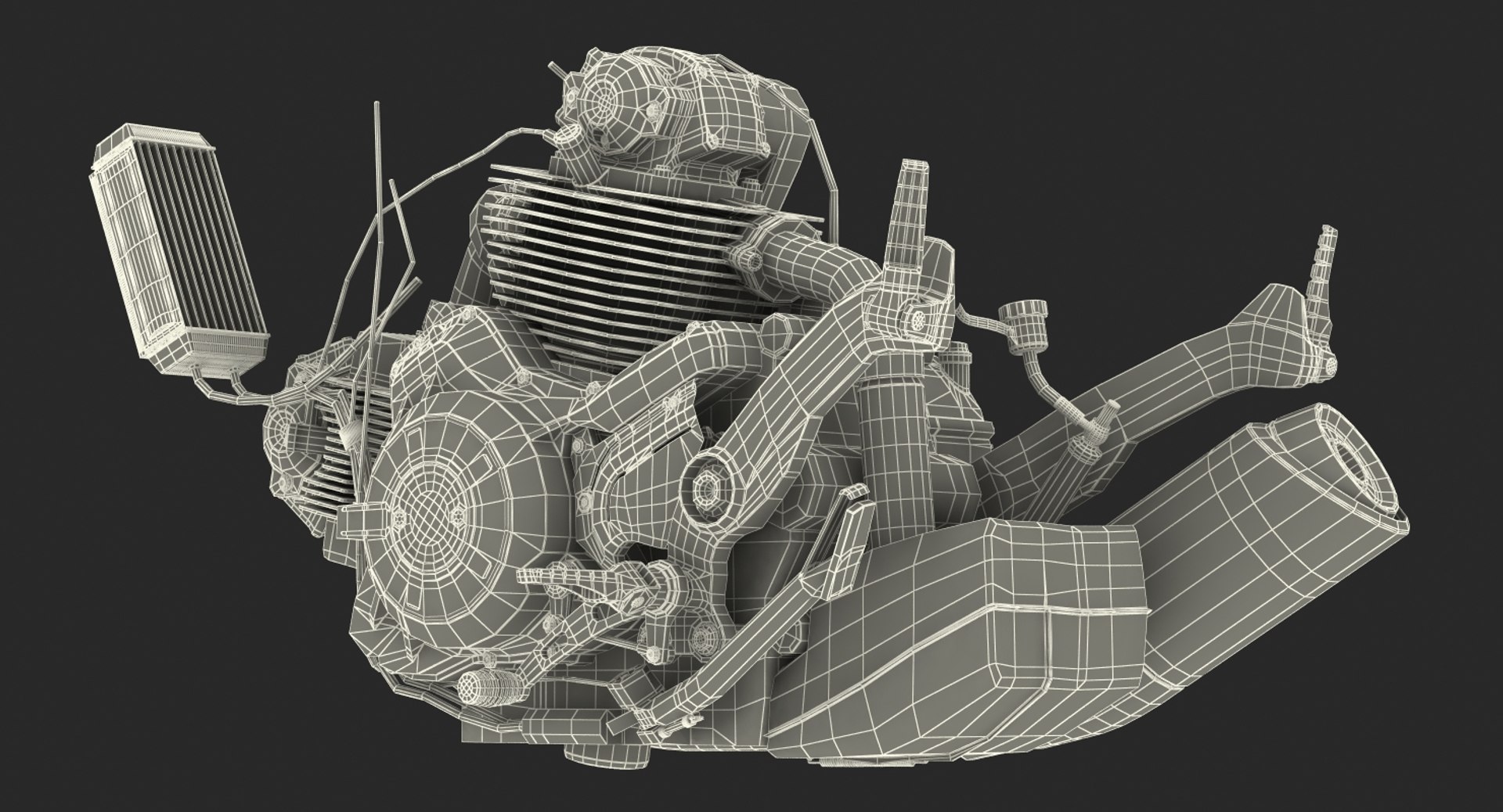3d Motorcycle Engine Model