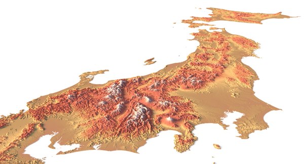 Japan Relief map and 3D model 3D 모델 - TurboSquid 1886111