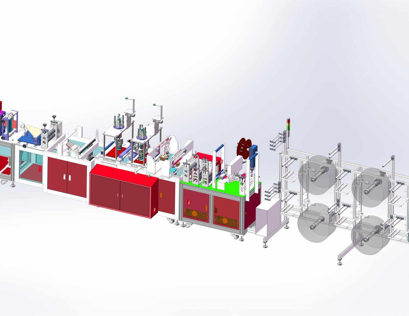 Fully Automatic NK95 Mask Machine Assembly Line Model - TurboSquid 1853734