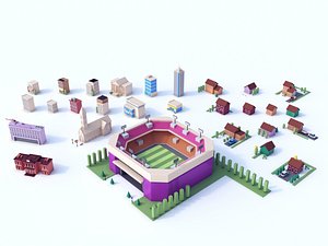 3d sports arena indoor play model