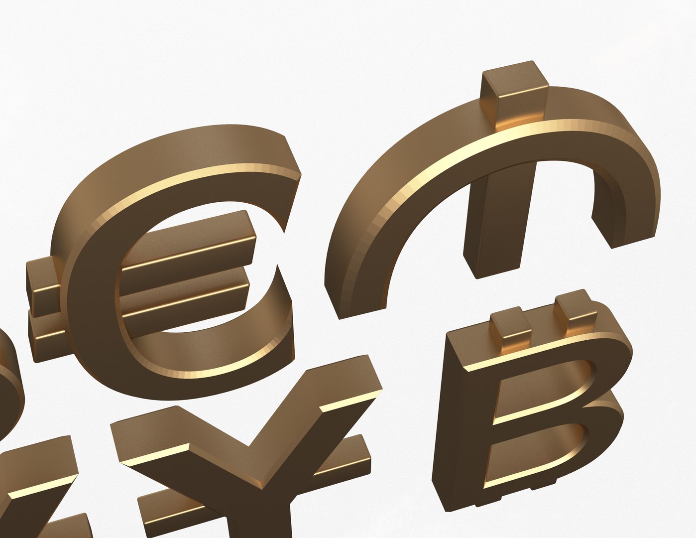 3D Currency Symbols Collection Model - TurboSquid 1730842