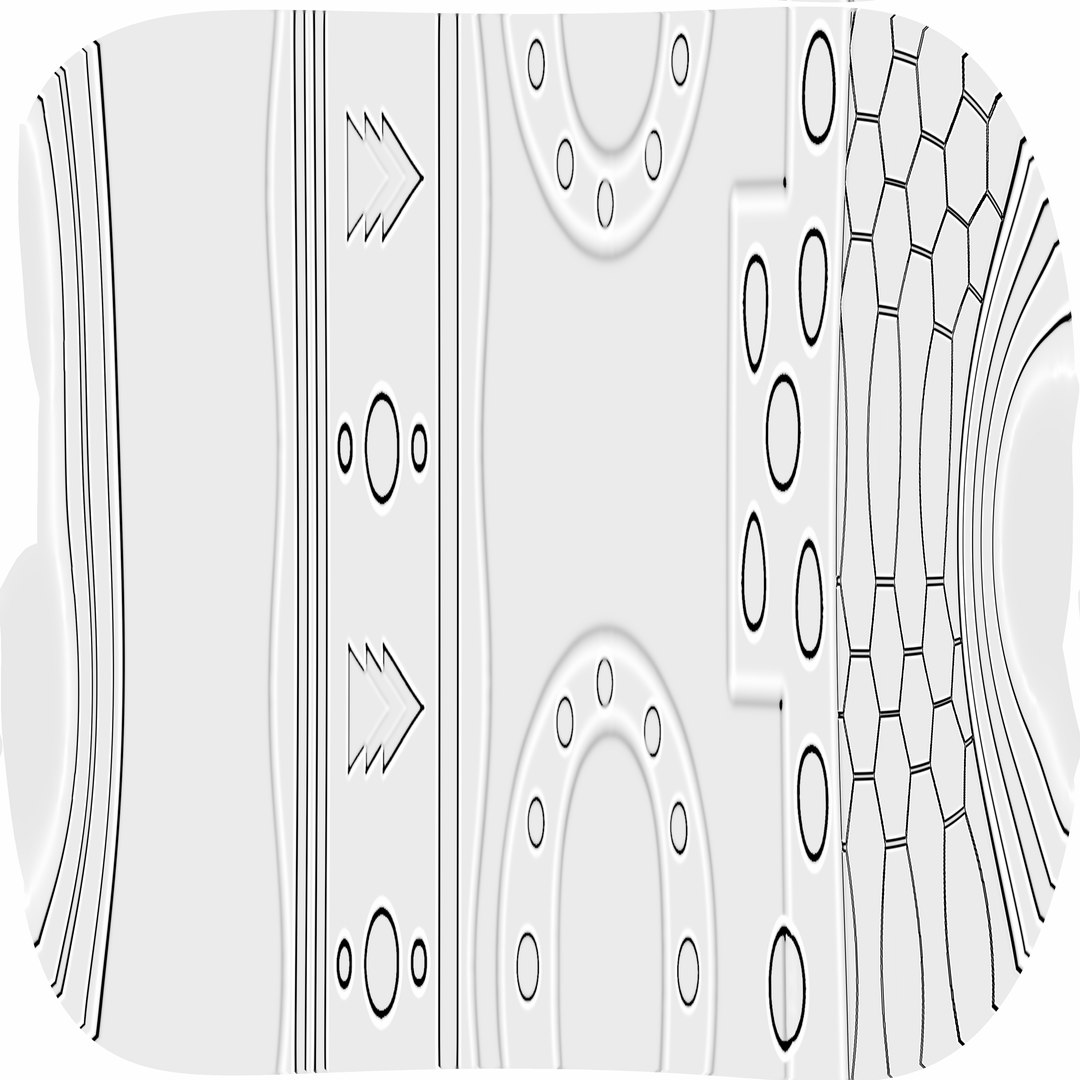 3d Model Of Futuristic Cables Connectors Wiring