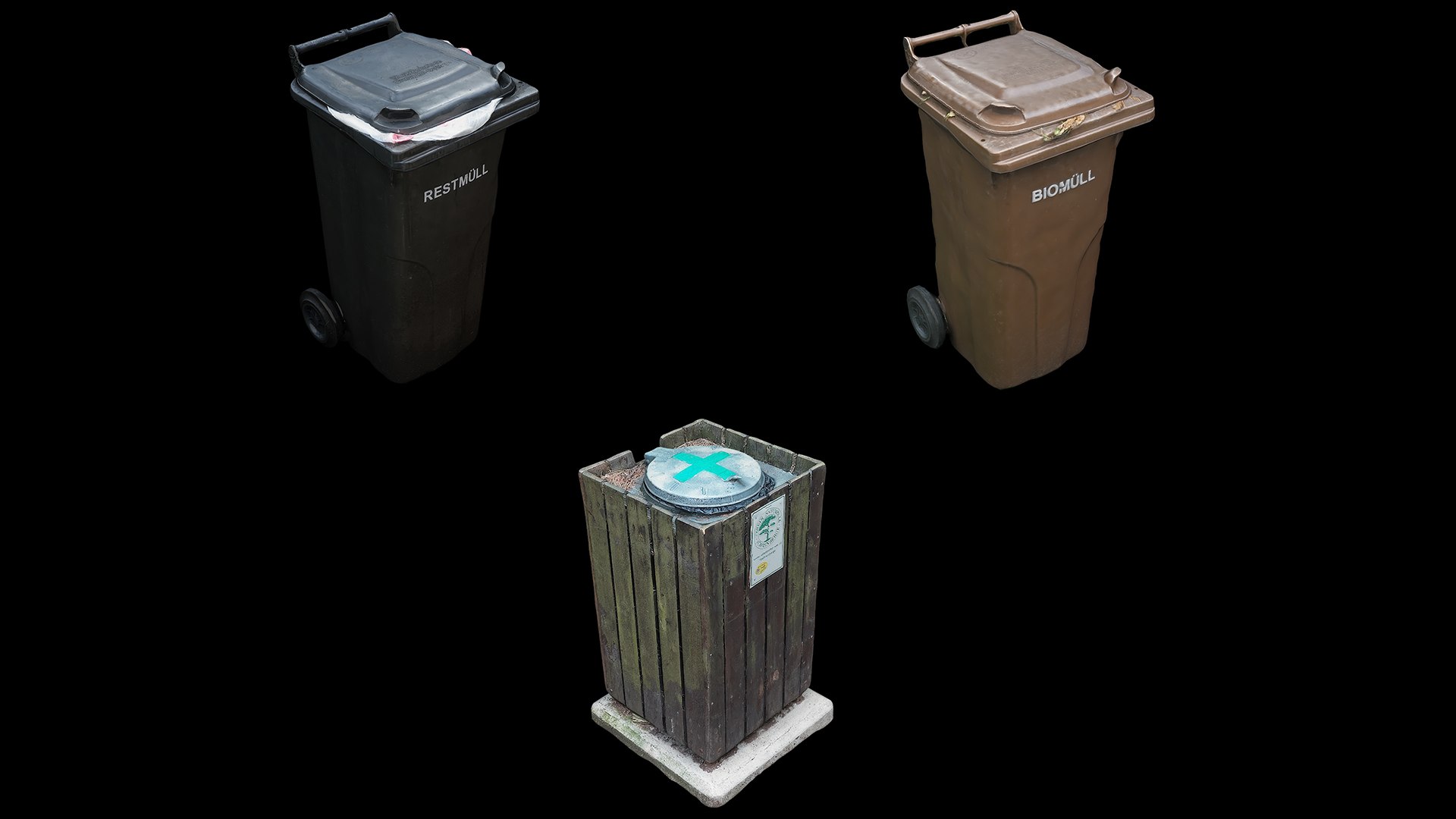 3D Model Trash Can Collection 01 - TurboSquid 2065308