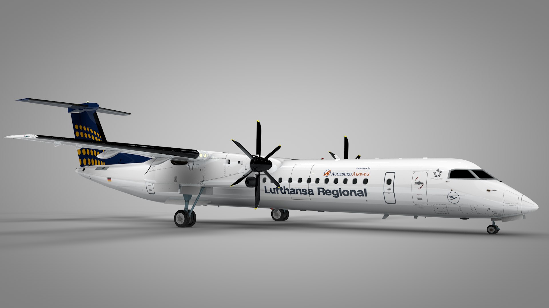 3D LUFTHANSA REGIONAL Bombardier DHC-8 Q400 Dash 8 L1499 - TurboSquid ...