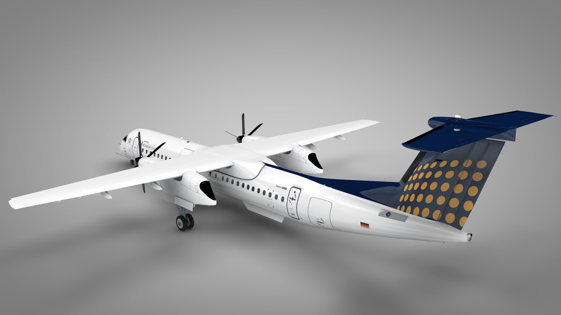 3D LUFTHANSA REGIONAL Bombardier DHC-8 Q400 Dash 8 L1499 - TurboSquid ...