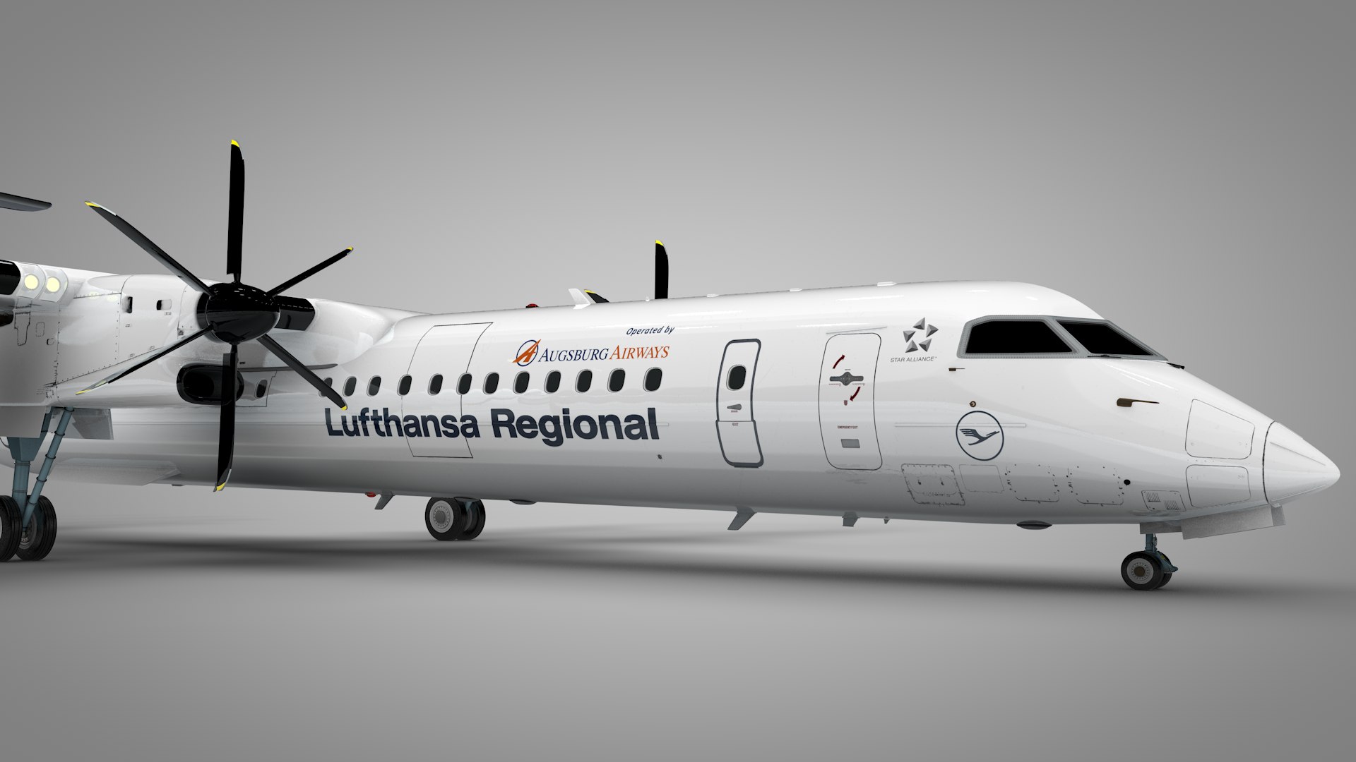 3D LUFTHANSA REGIONAL Bombardier DHC-8 Q400 Dash 8 L1499 - TurboSquid ...