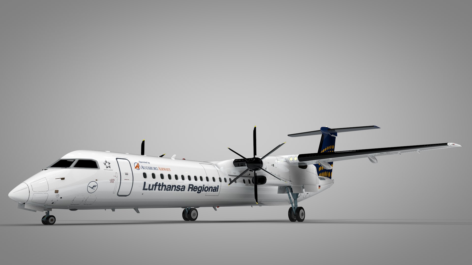 3D LUFTHANSA REGIONAL Bombardier DHC-8 Q400 Dash 8 L1499 - TurboSquid ...