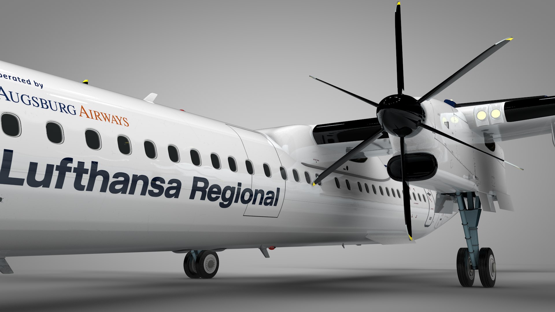 3D LUFTHANSA REGIONAL Bombardier DHC-8 Q400 Dash 8 L1499 - TurboSquid ...