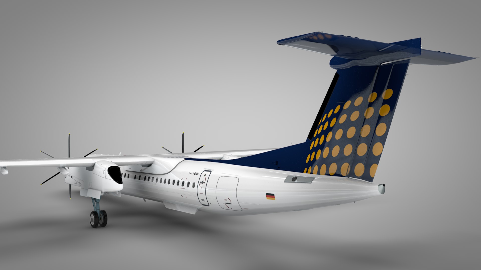 3D LUFTHANSA REGIONAL Bombardier DHC-8 Q400 Dash 8 L1499 - TurboSquid ...