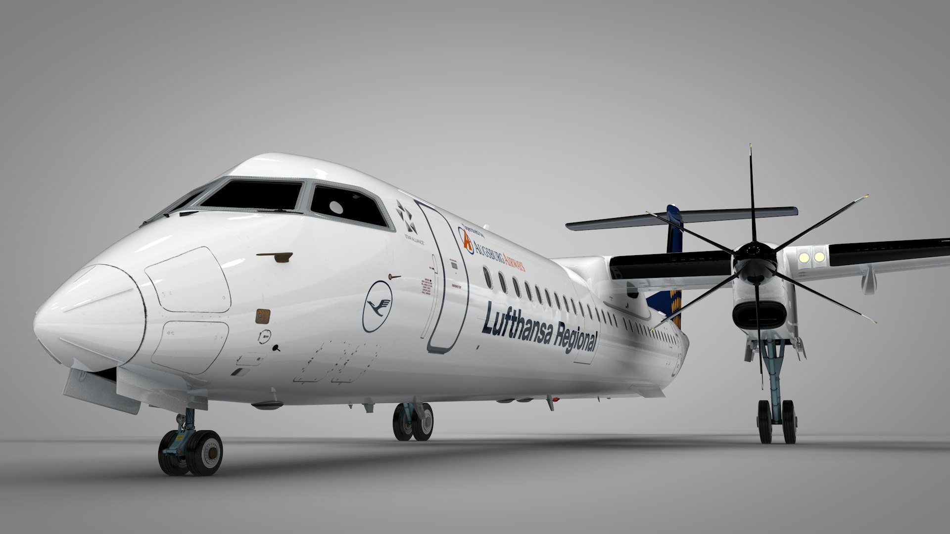 3D LUFTHANSA REGIONAL Bombardier DHC-8 Q400 Dash 8 L1499 - TurboSquid ...