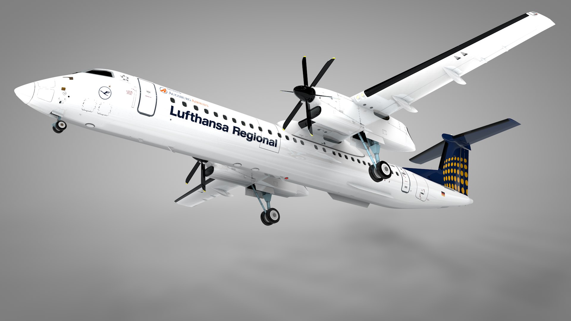 3D LUFTHANSA REGIONAL Bombardier DHC-8 Q400 Dash 8 L1499 - TurboSquid ...