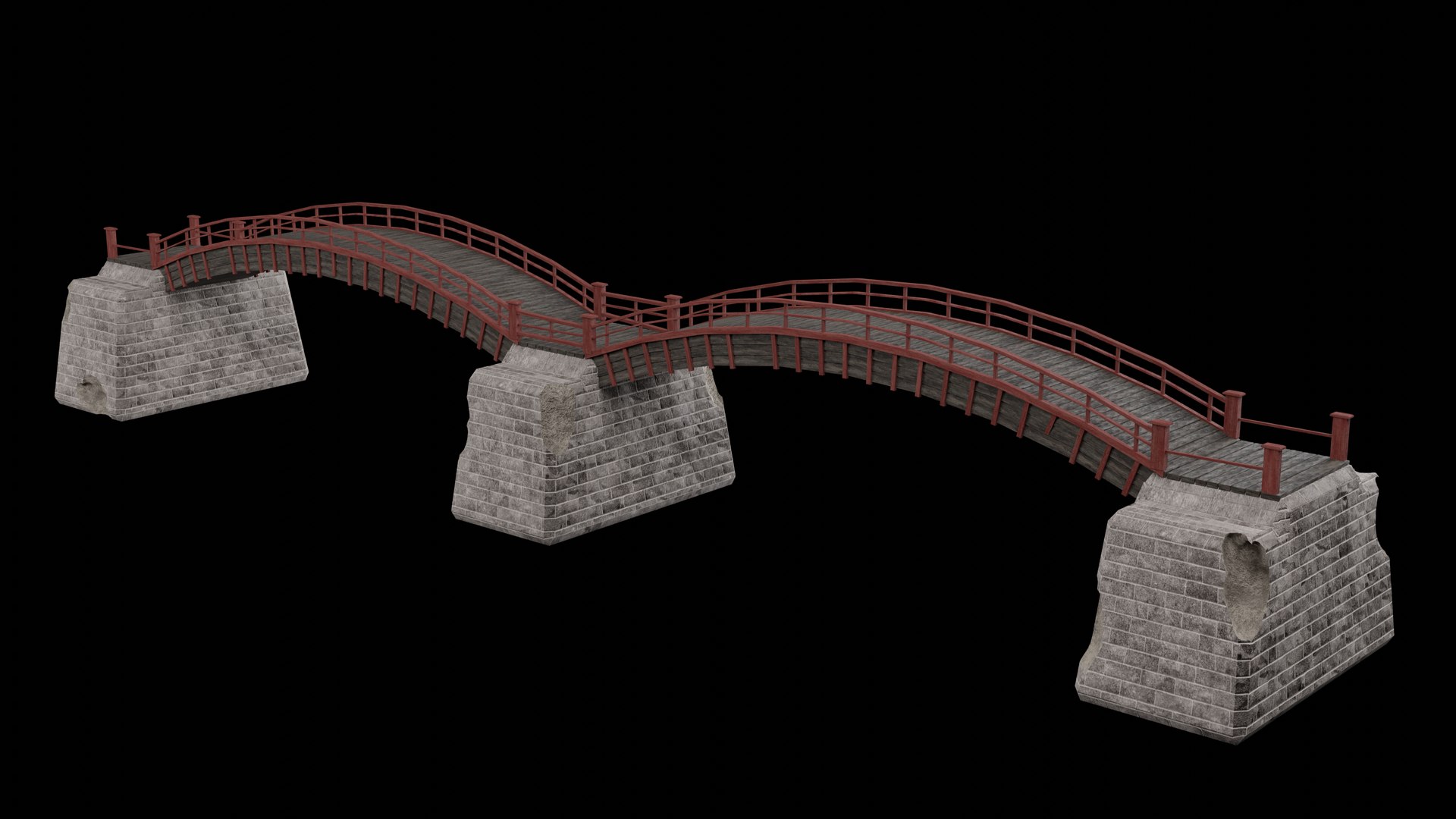 JAPAN JAPANESE ASIAN ORIENTAL TEMPLE CITY BRIDGE COLLECTION 3D model ...
