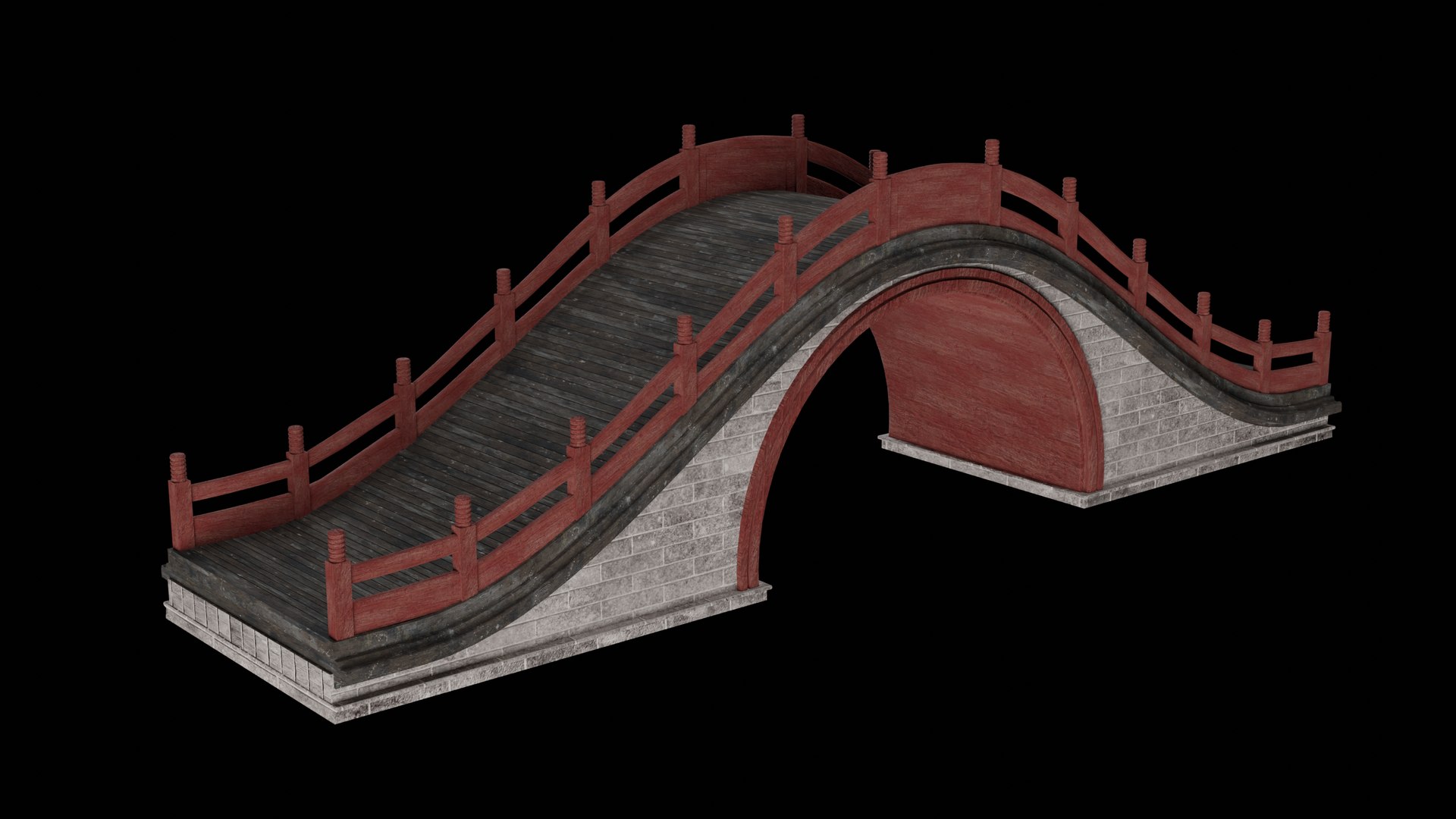 JAPAN JAPANESE ASIAN ORIENTAL TEMPLE CITY BRIDGE COLLECTION 3D model ...