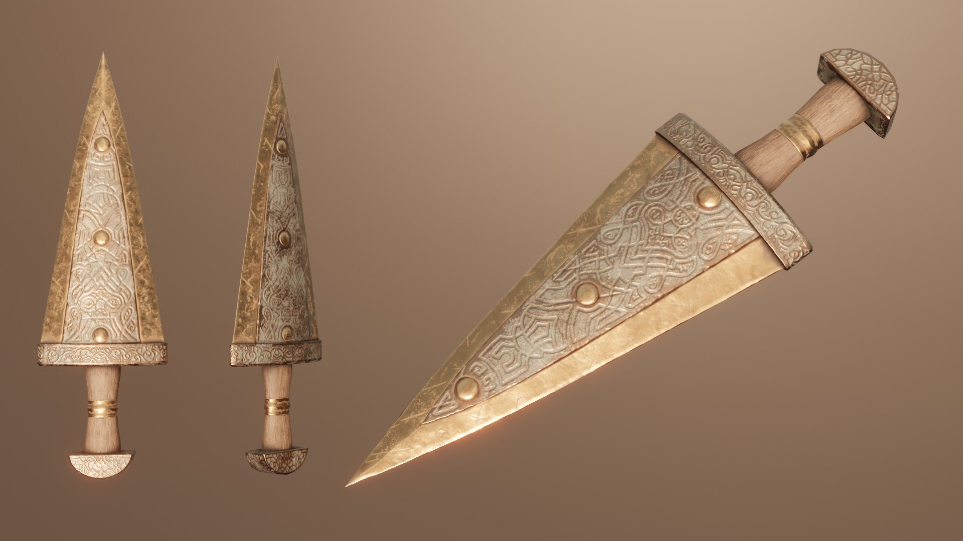 Bronze Weapons Fantasy Set 3D Model - TurboSquid 1940757