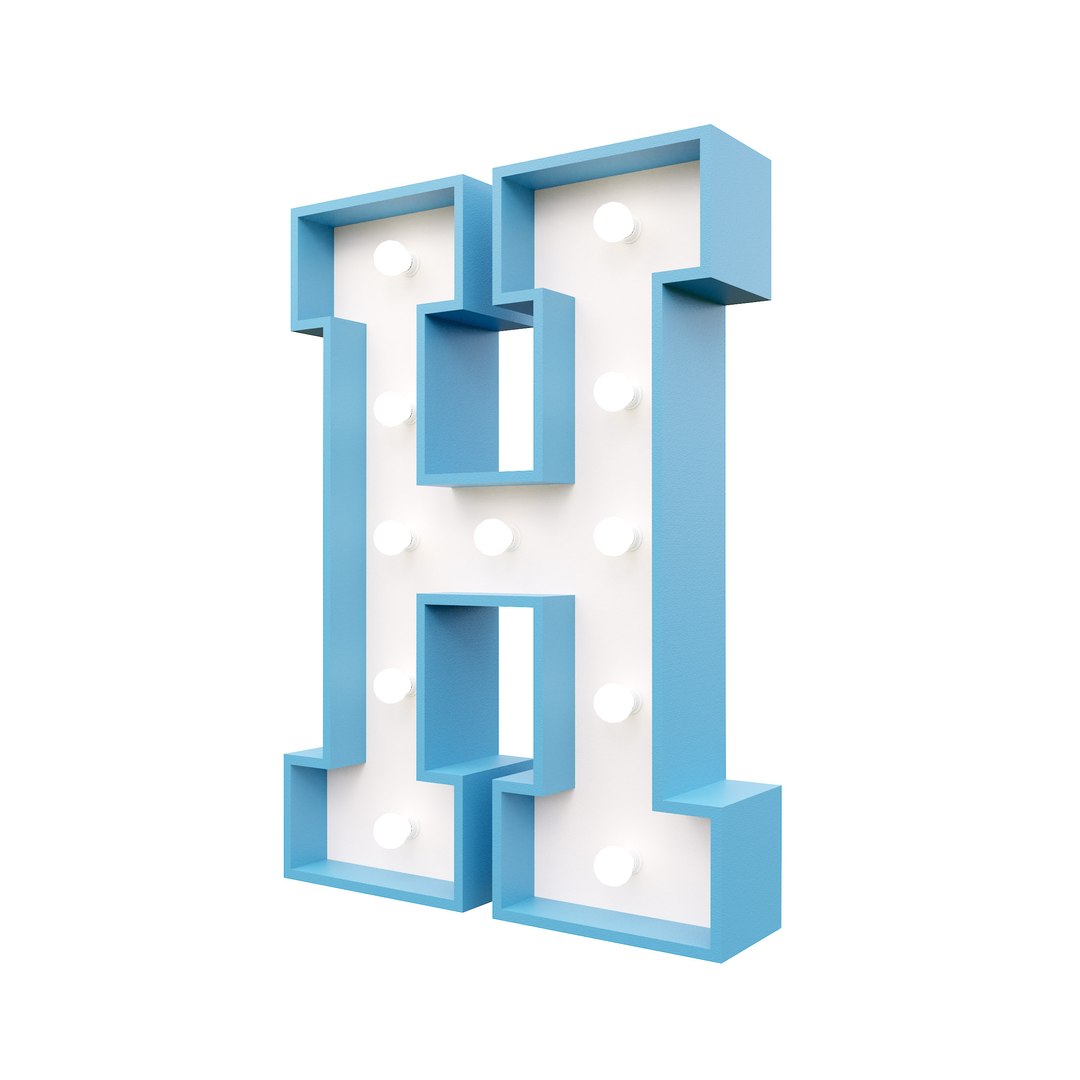 3D Marquee Letter H Glow Sign 3dmodel - TurboSquid 1975429