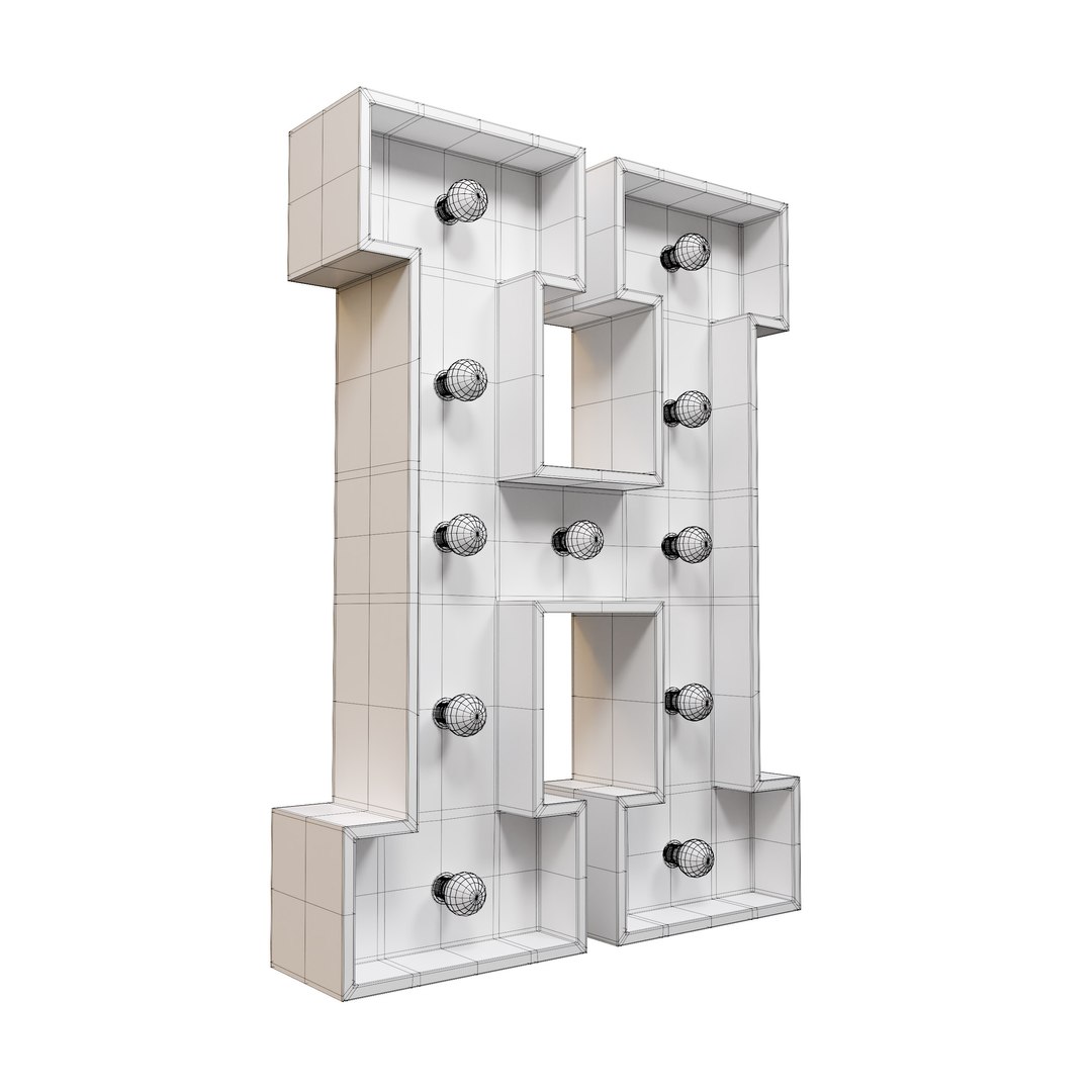 3D Marquee Letter H Glow Sign 3dmodel - TurboSquid 1975429