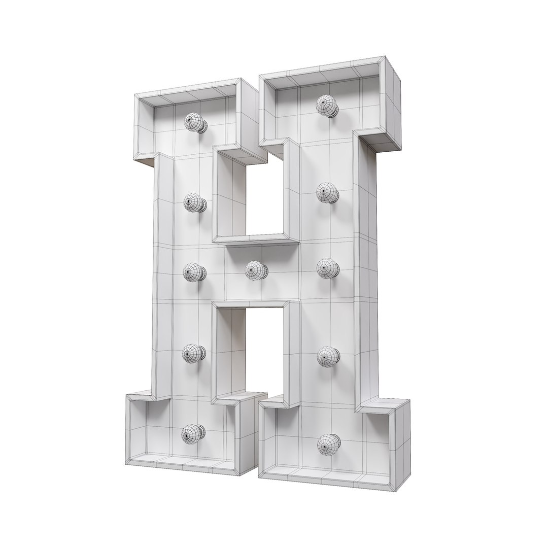 3D Marquee Letter H Glow Sign 3dmodel - TurboSquid 1975429