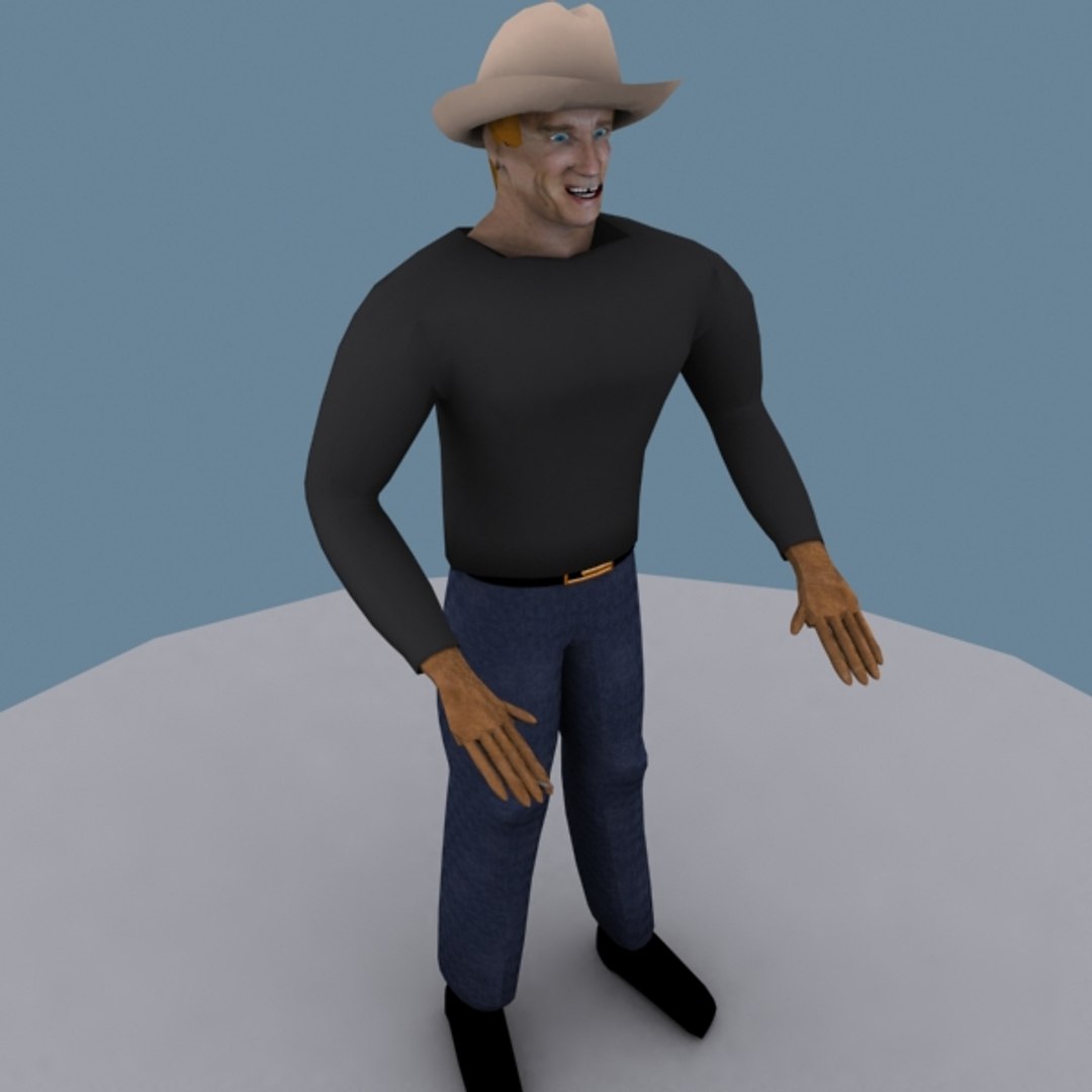 3d Man Cowboy Schwarzenegger