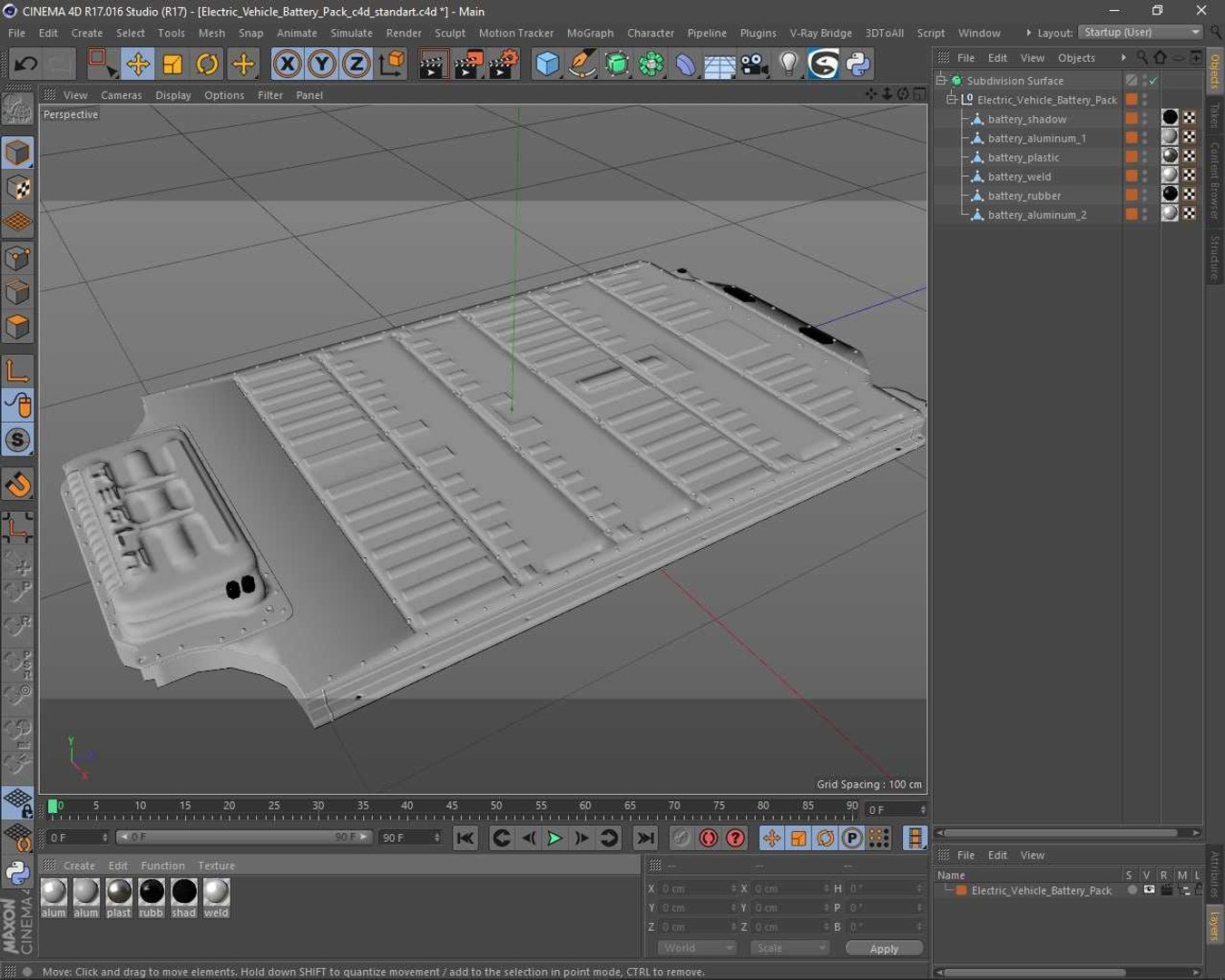 Electric Vehicle Battery Pack 3D Model - TurboSquid 2249966