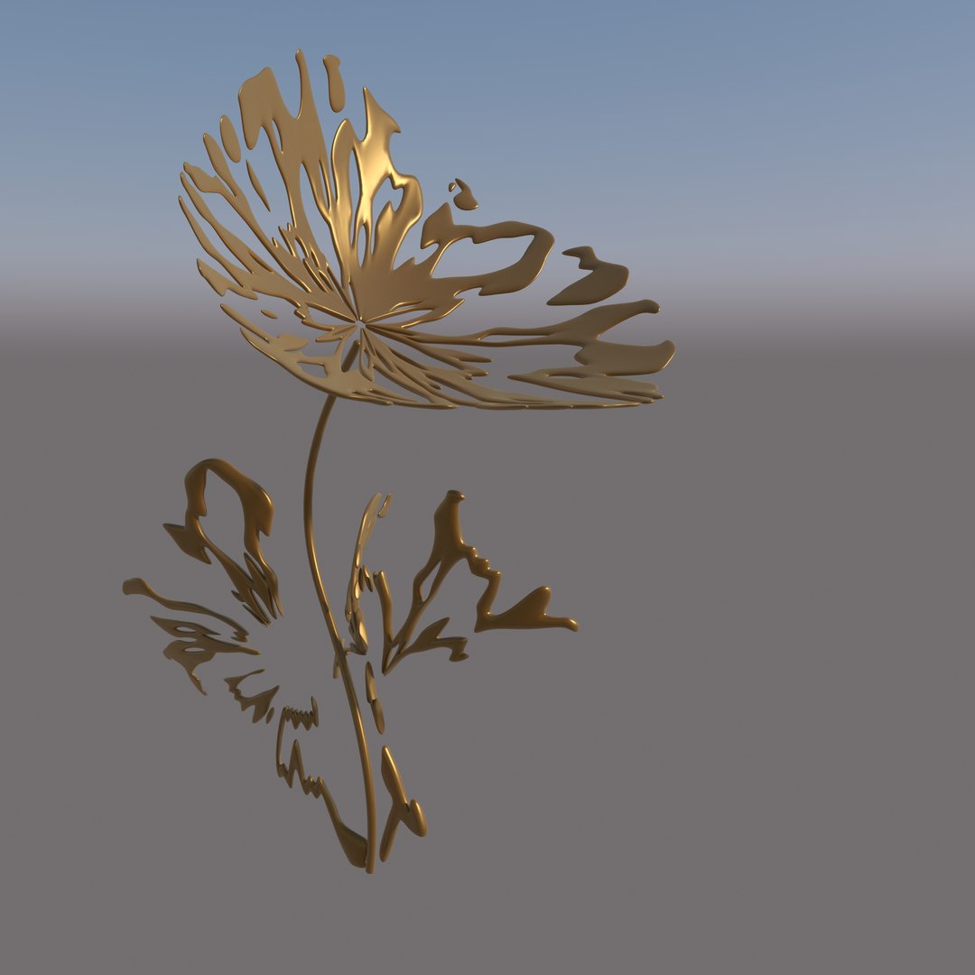 3D Model Sculpture Flower Bronze Abstract - TurboSquid 1858550