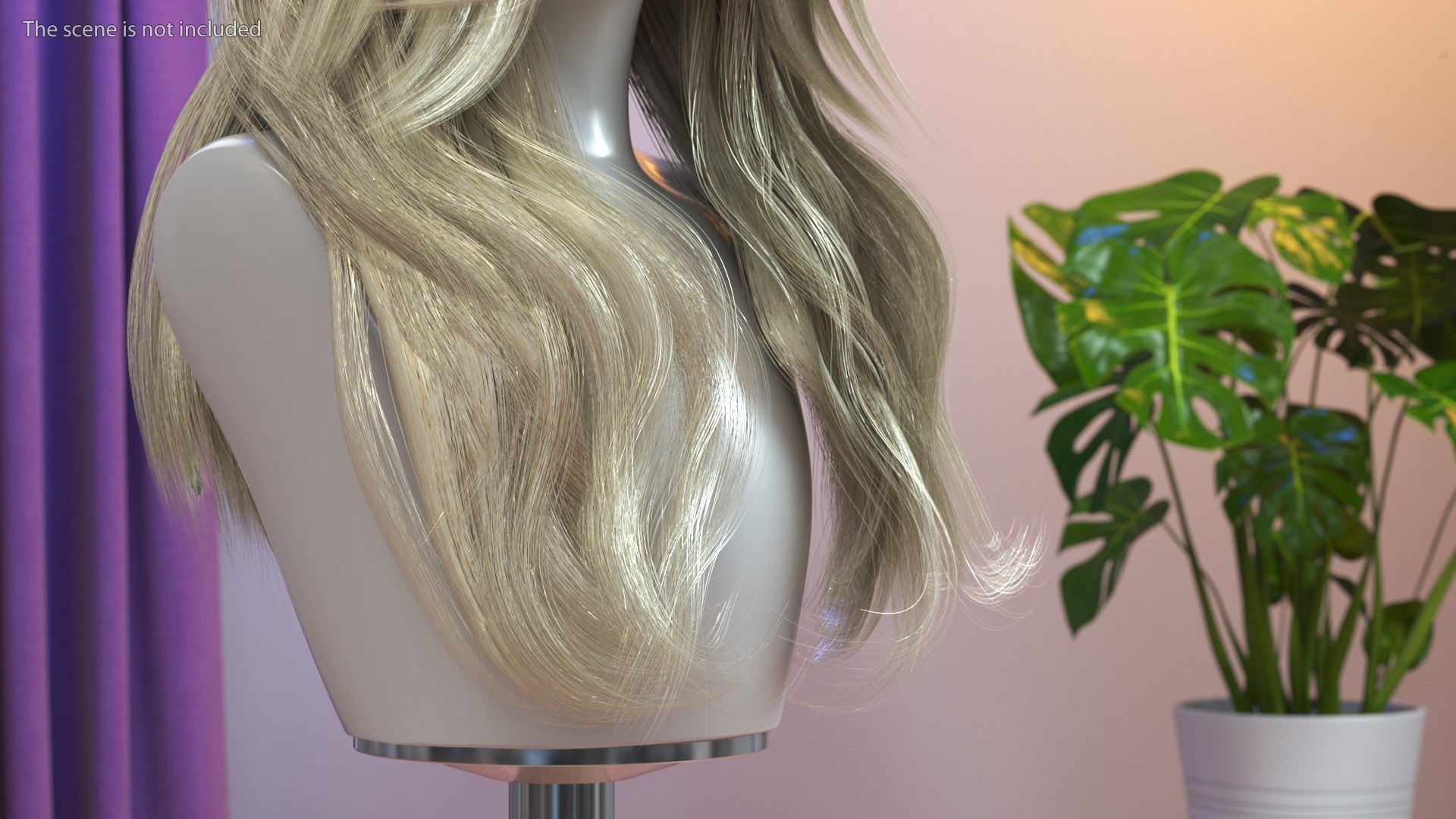 3D Wig Long Wavy Hairstyle Blond Model - TurboSquid 2344089