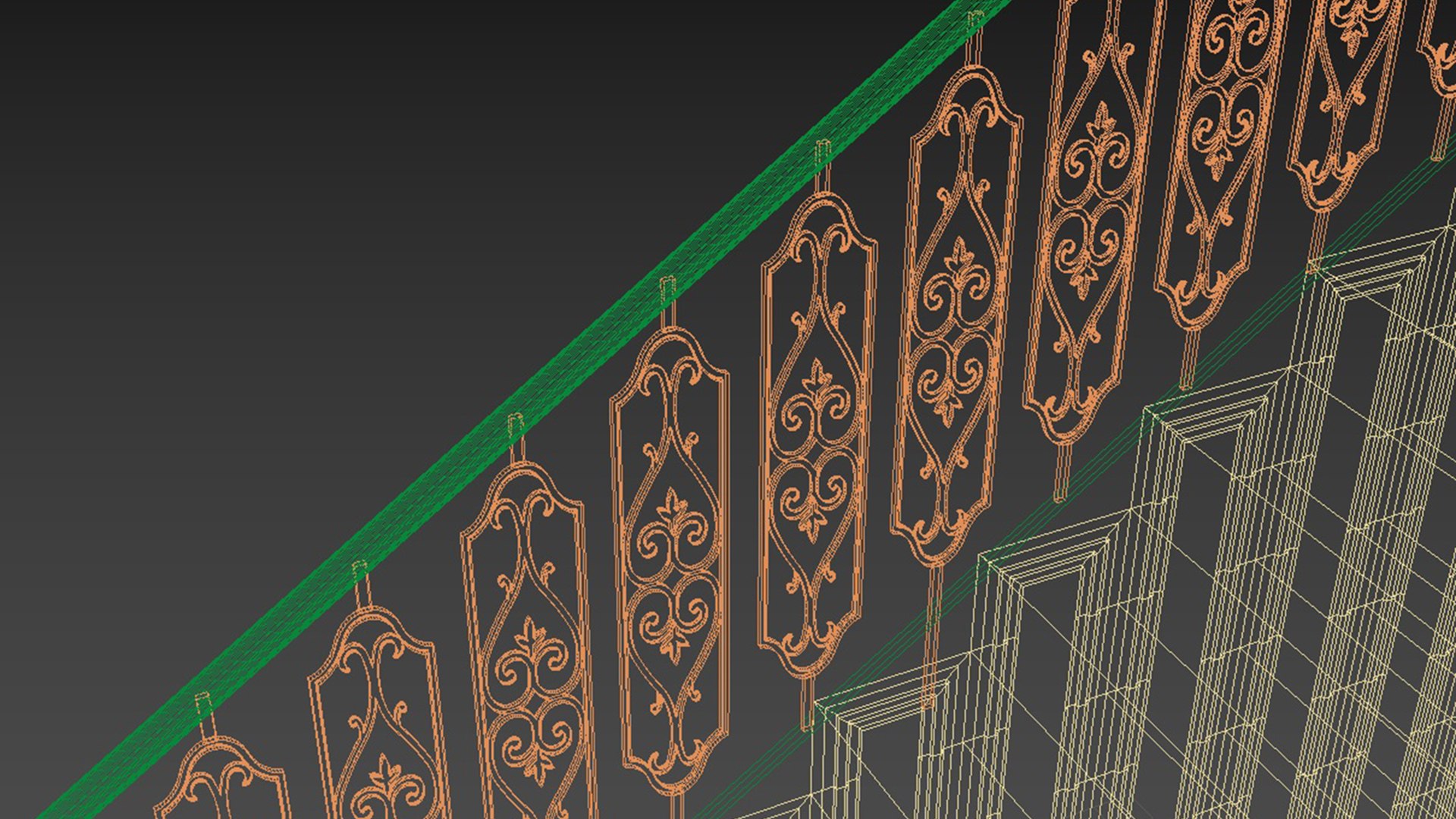 3D Highly Detailed Railing 02 - TurboSquid 1784858