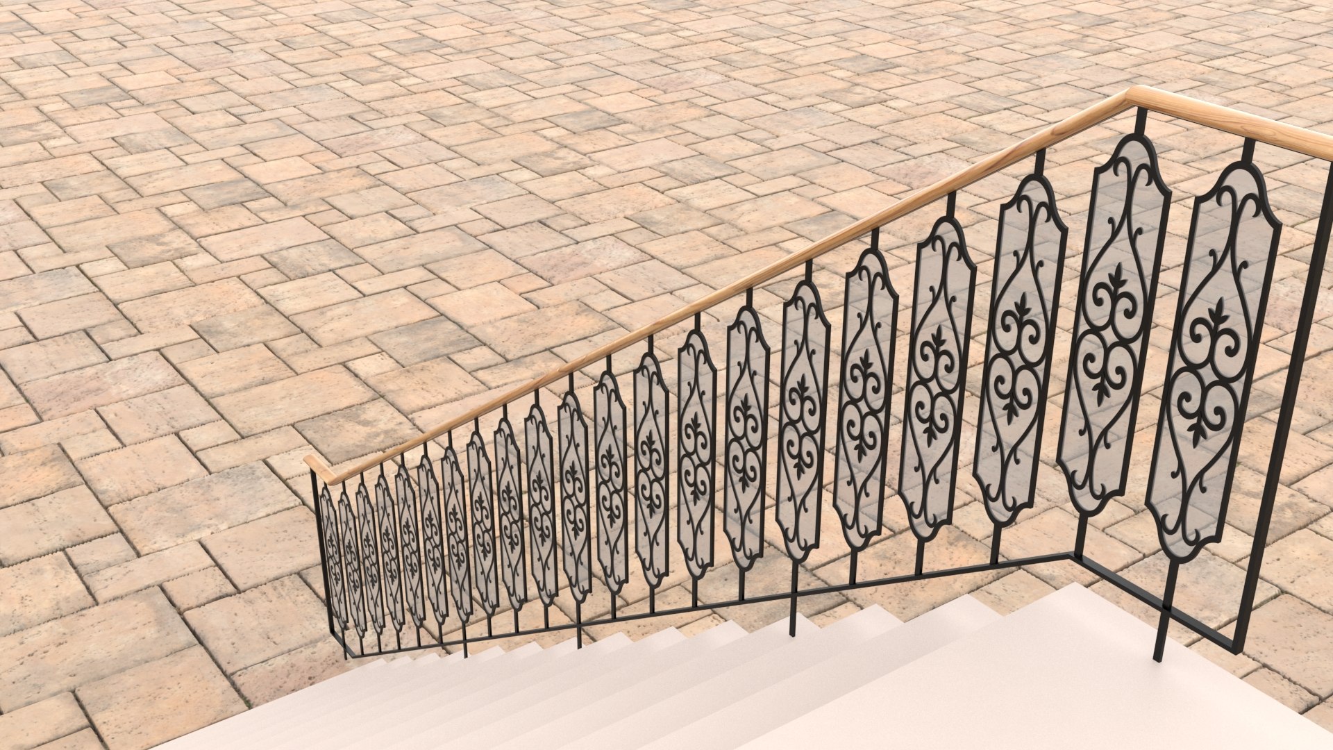 3D Highly Detailed Railing 02 - TurboSquid 1784858