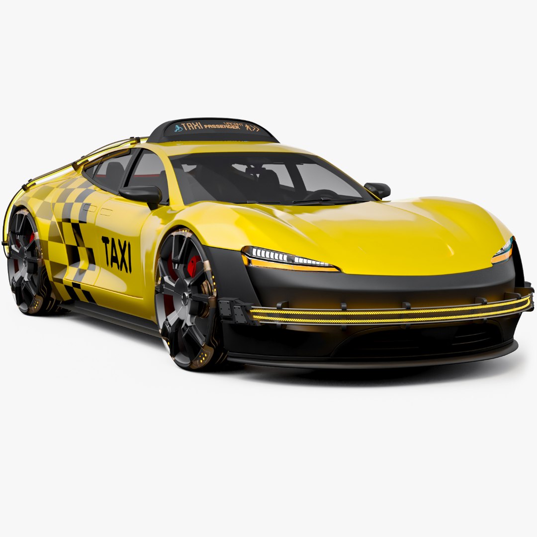 3D Car Futuristic Taxi - TurboSquid 2084695