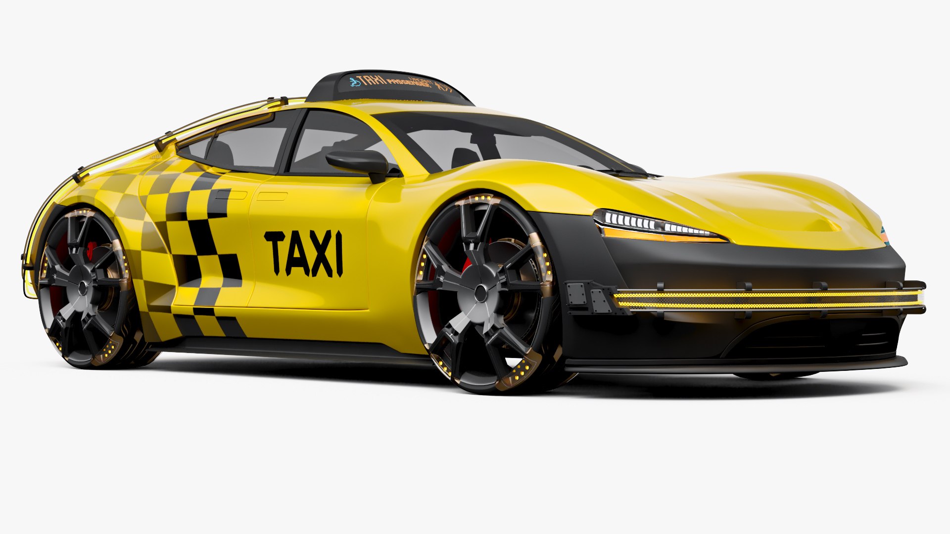3D Car Futuristic Taxi - TurboSquid 2084695