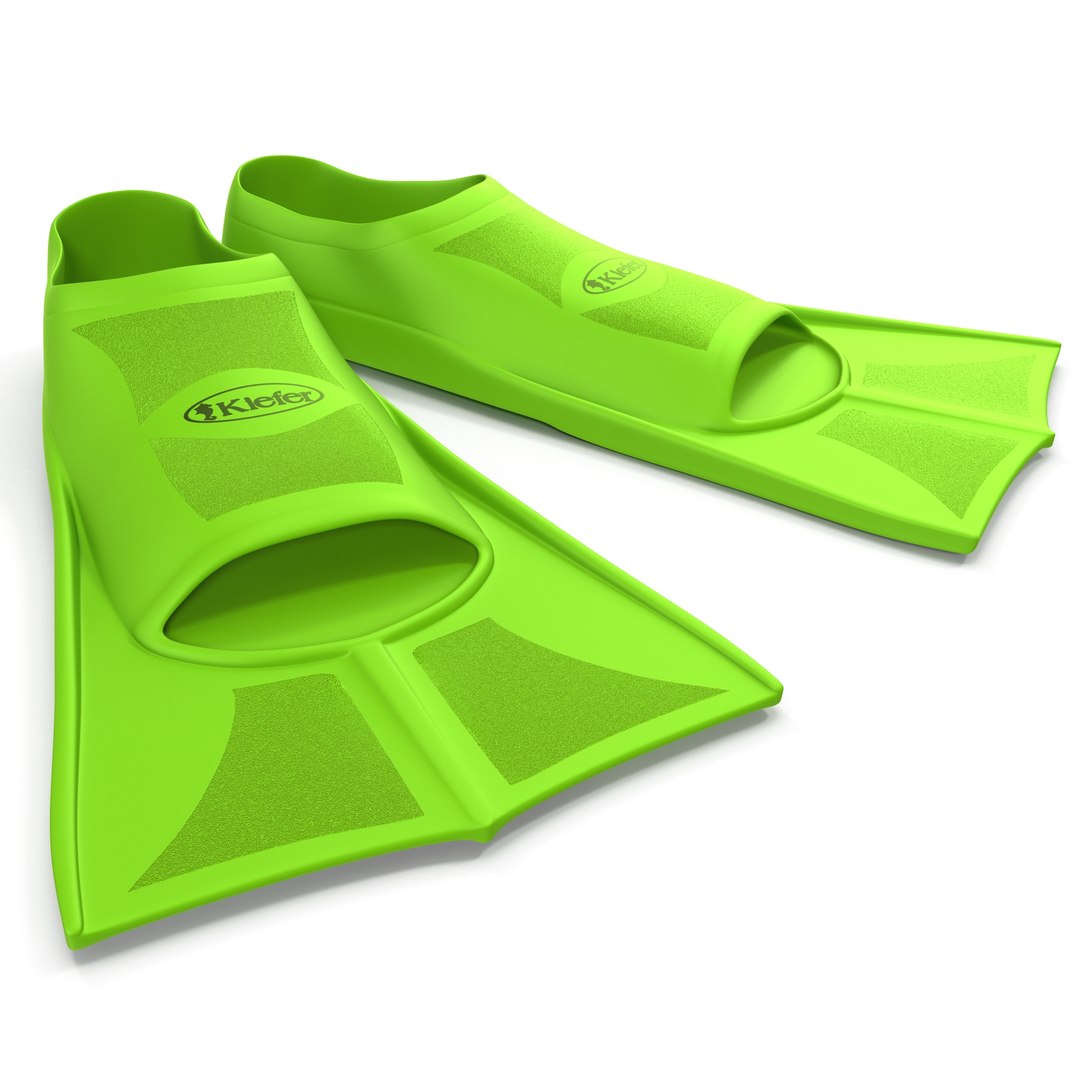 Swim Fins Green 3d Model