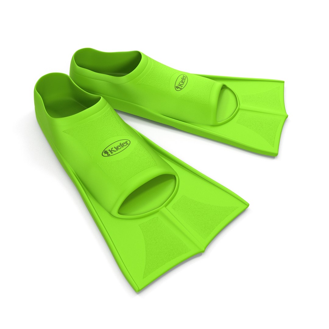 Swim Fins Green 3d Model