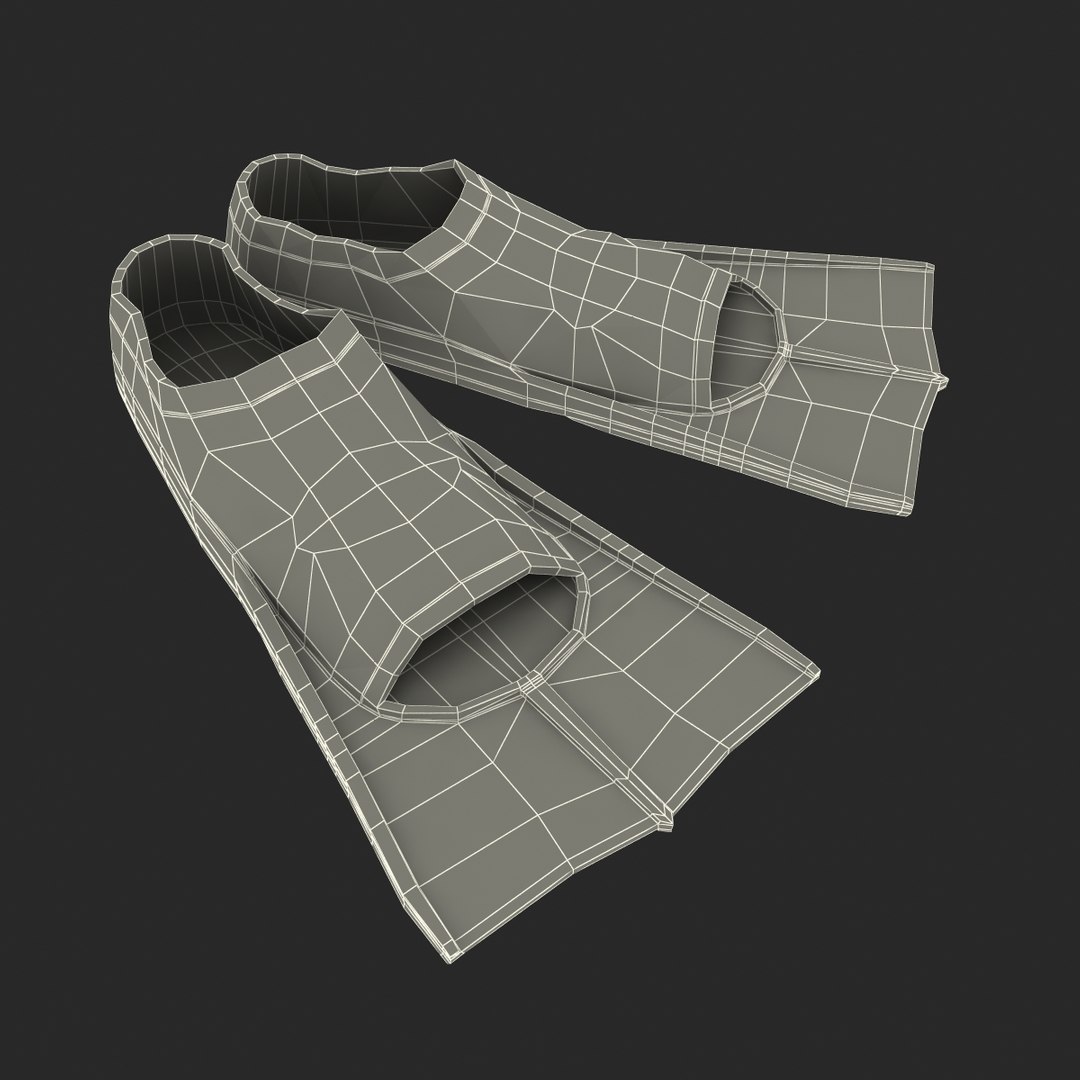 Swim Fins Green 3d Model