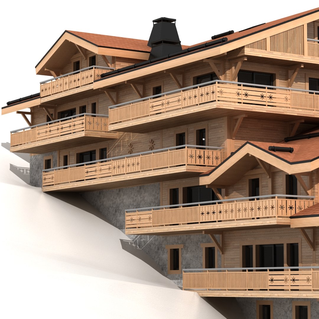 3D Model Chalet Classic Wooden Mountain - TurboSquid 1230522