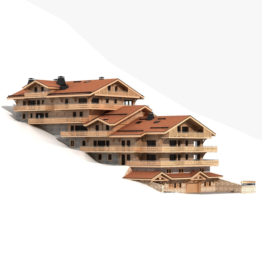 3D Model Chalet Classic Wooden Mountain - TurboSquid 1230522