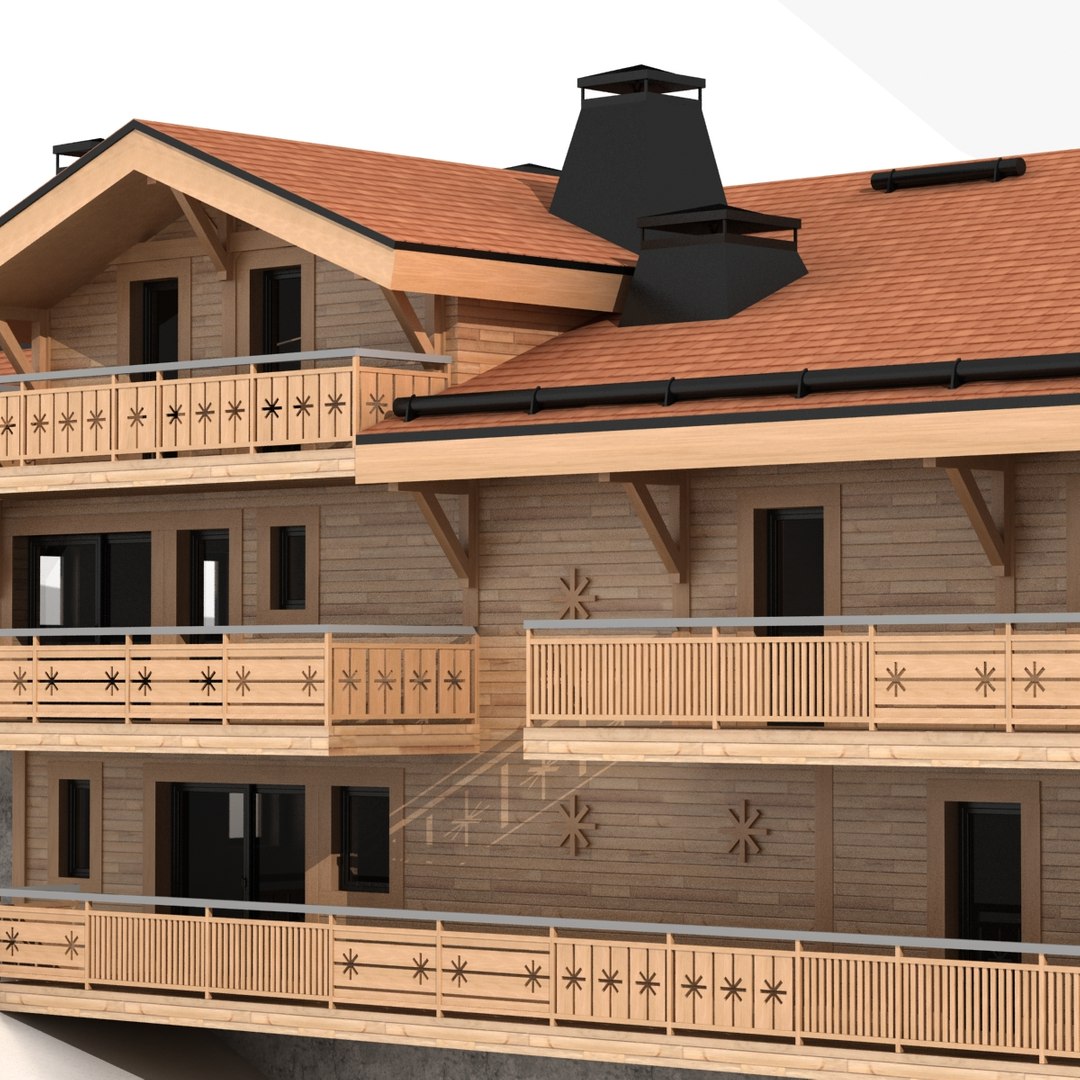3D Model Chalet Classic Wooden Mountain - TurboSquid 1230522