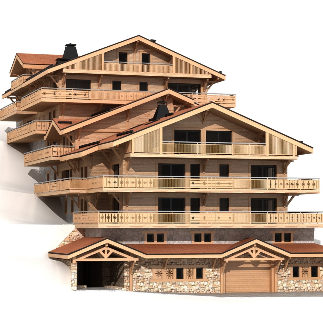 3D Model Chalet Classic Wooden Mountain - TurboSquid 1230522
